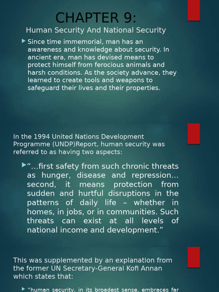 NSTP I Chapter 9 Human Security and National Security | PDF | National ...