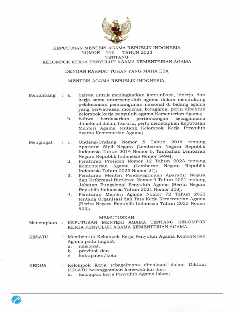 Kma 378 Tahun 2023 | PDF