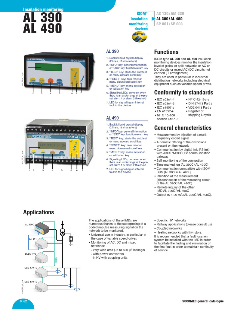 Insulation Monitoring A390-490 - Cat | PDF | Alternating Current | Electromagnetism