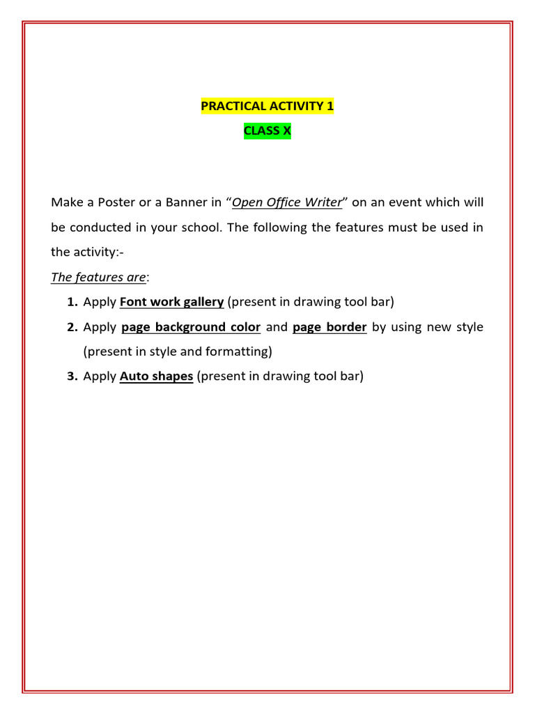 Class X Practical Activity 1 | PDF