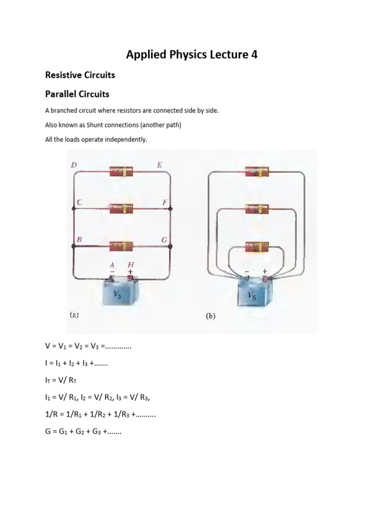 Understanding Parallel Circuits in Physics | PDF | Series And Parallel ...