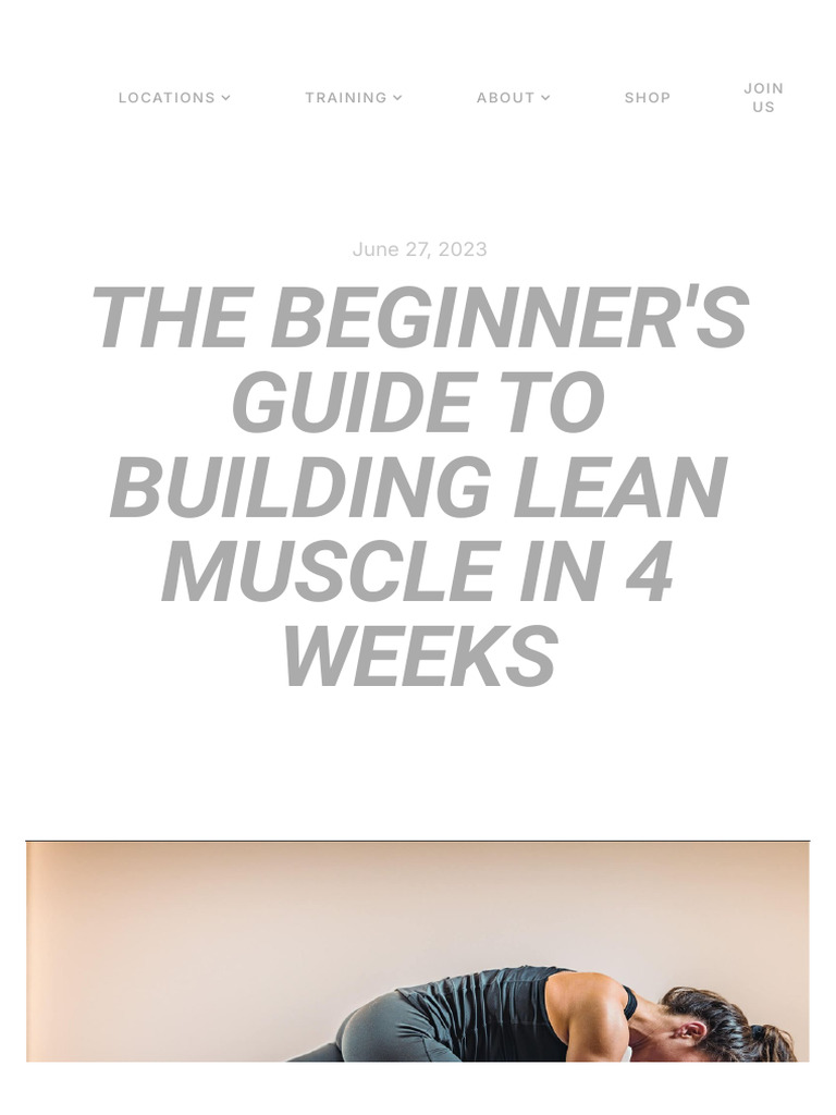 Lean Muscle Guide for Beginners | PDF | Strength Training | Nutrients