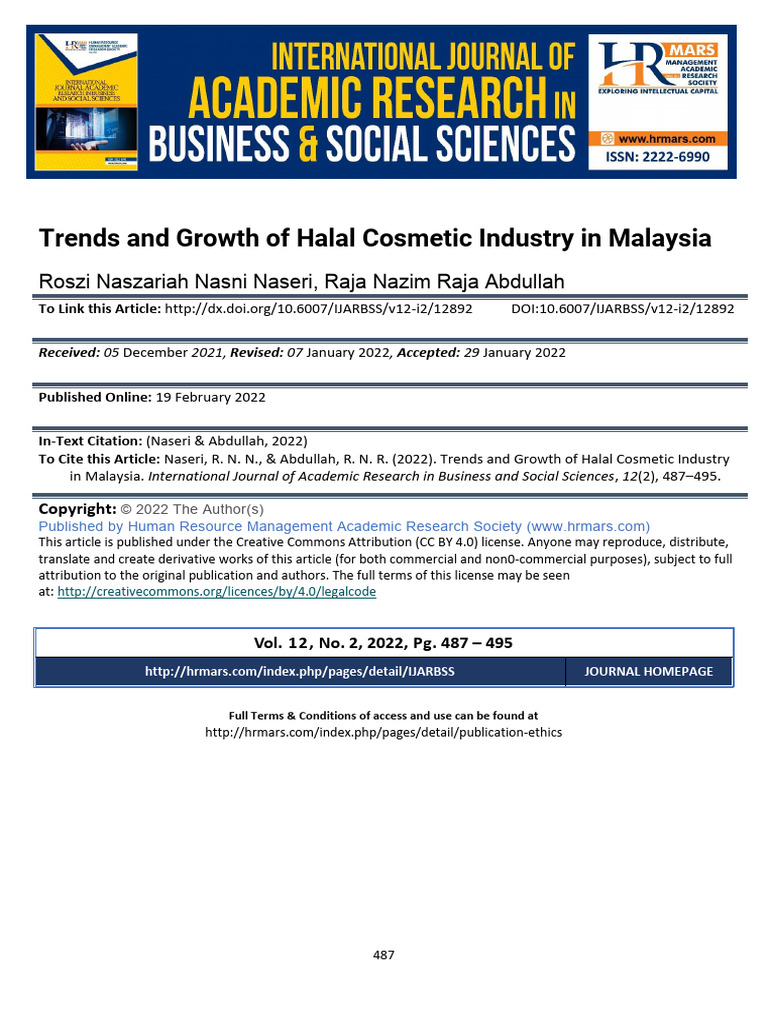 Papers Submitted12892trends and Growth of Halal Cosmetic Industry in ...