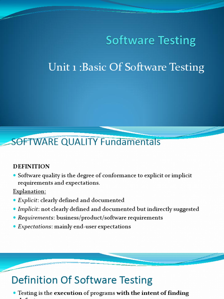 Chapter1 Testing | PDF | Software Testing | Formal Verification