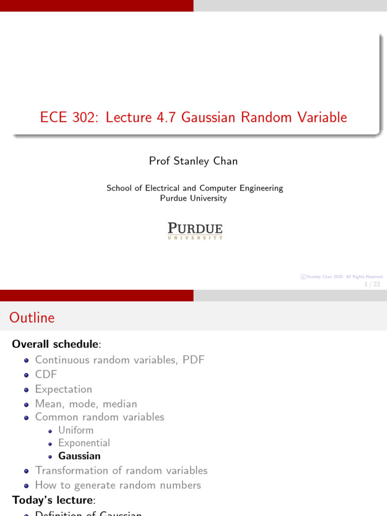 Slide 4 07 Lecture 47 Gaussian Random Variable Pdf Normal 9482
