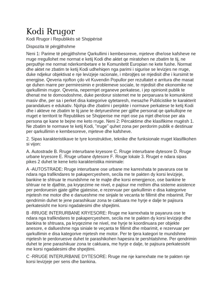 Kodi Rrugor | PDF