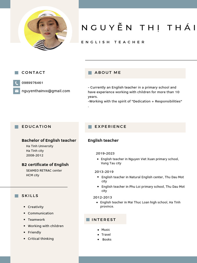 CV-Nguyễn Thị Thái - Thái Nguyễn | PDF | Career & Growth | Wellness