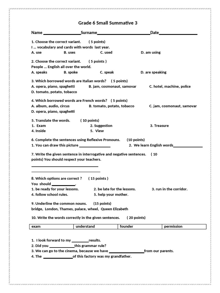 Grade 6 Small Summative 3 (Gulshan Anar) | PDF