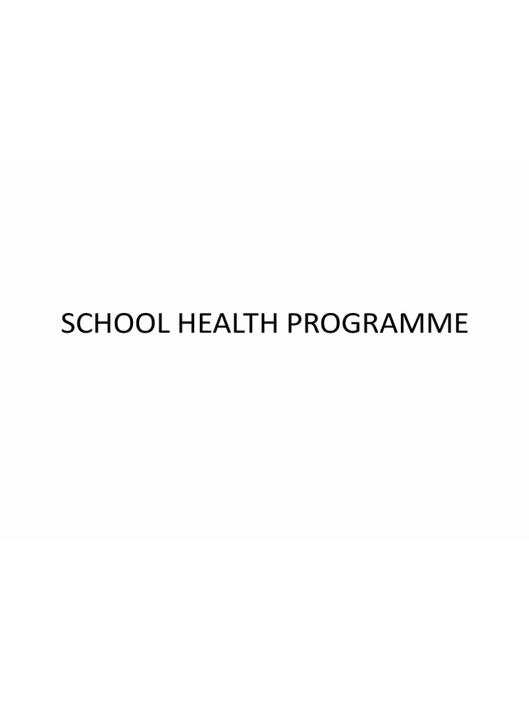 School Health Programme | PDF