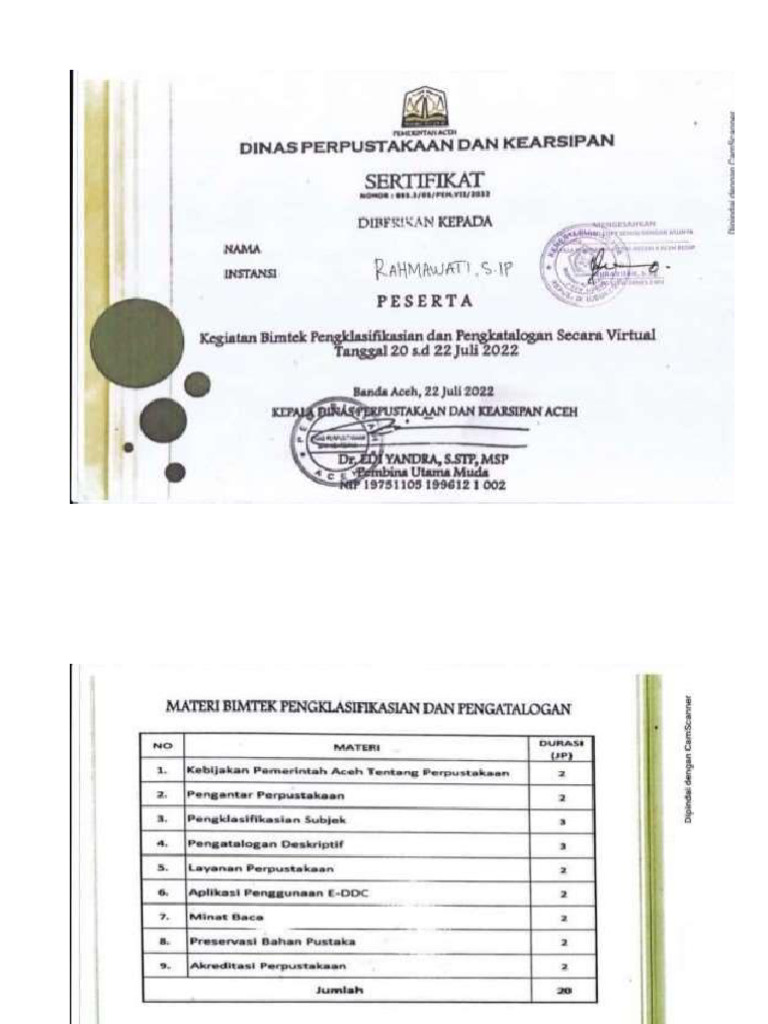 Bimtek Klasifikasi | PDF