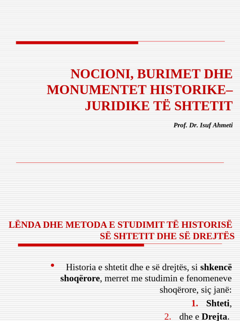 Nocioni, Burimet Dhe Monumentet Historike - Juridike Të Shtetit | PDF