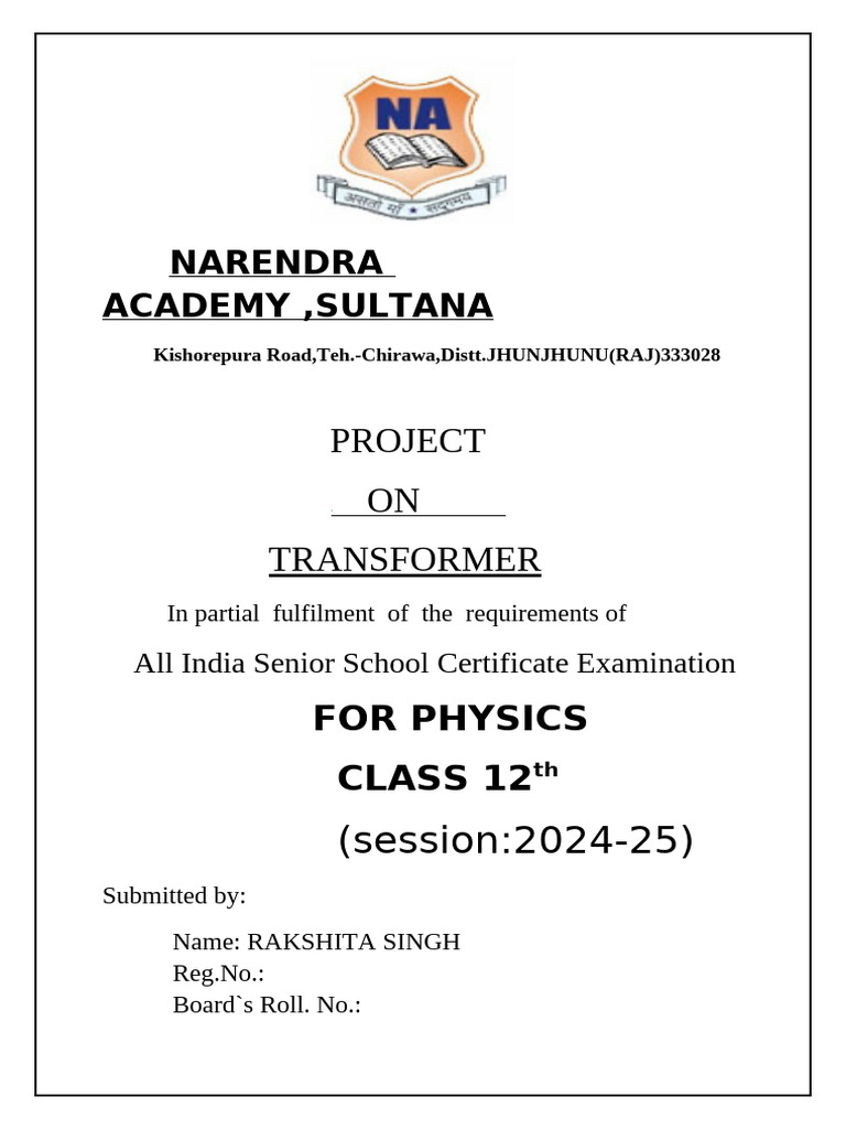 Class 12 Physics Project 2.0 | PDF