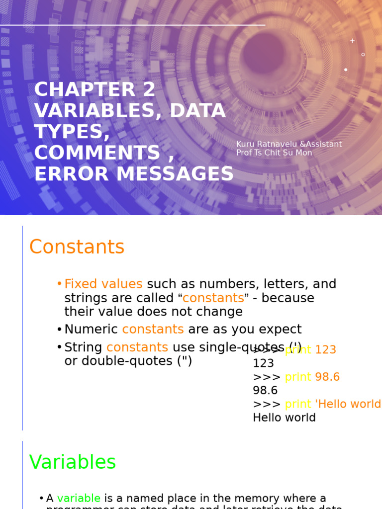 Pthyon CHP 2 | PDF | Data Type | Boolean Data Type