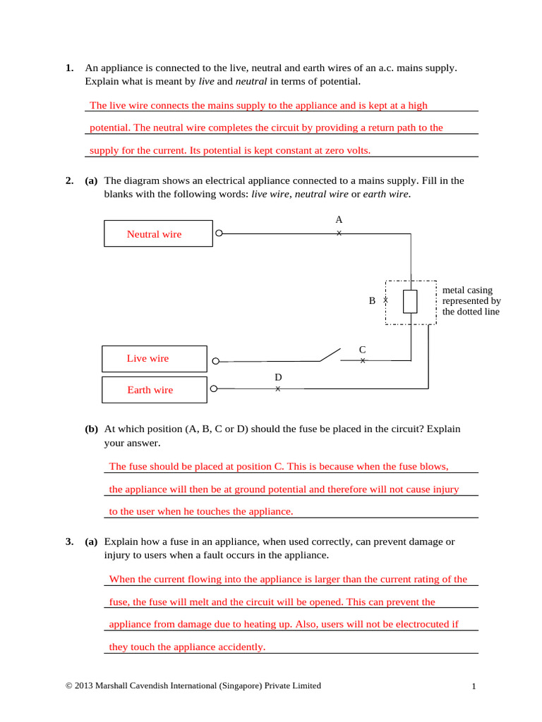 PM Worksheet C19 (Teacher) | PDF | Fuse (Electrical) | Electric Power