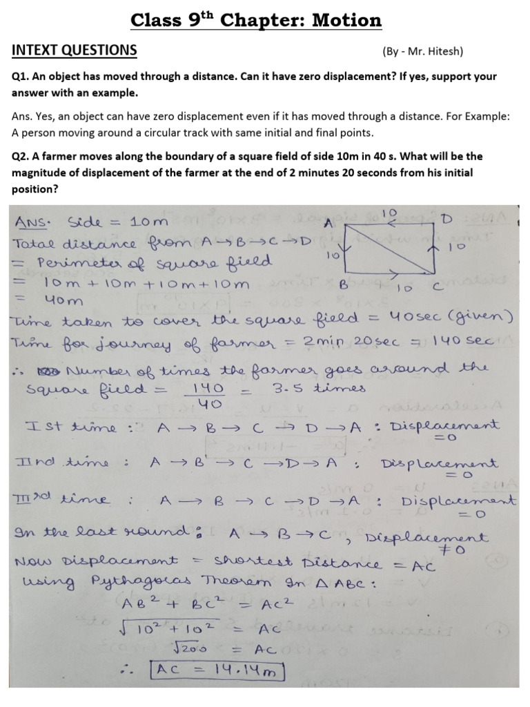 Class 9th Motion | PDF | Acceleration | Velocity