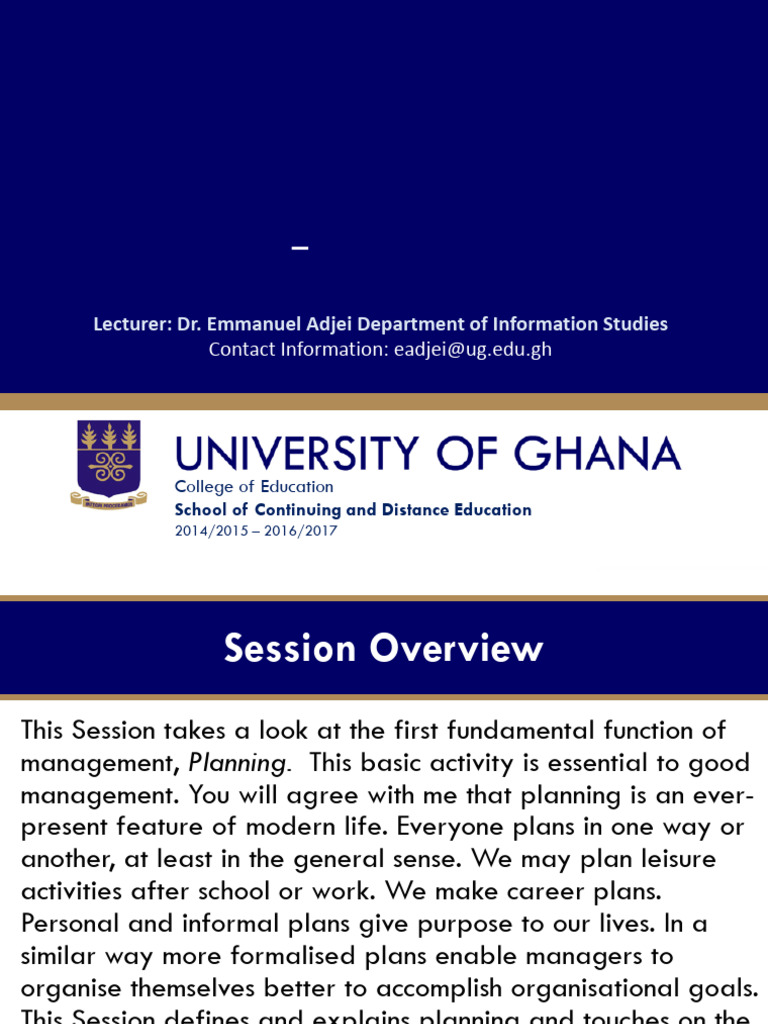 Understanding the Planning Function in Management | PDF | Planning ...