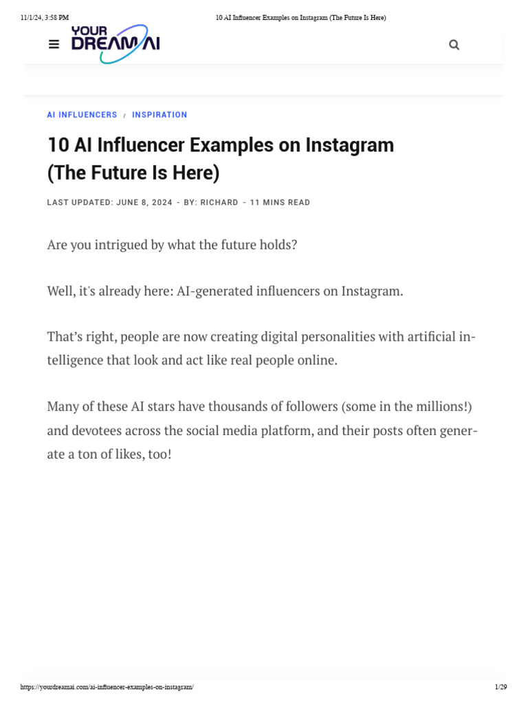 Top 10 AI Influencers on Instagram | PDF | Artificial Intelligence ...