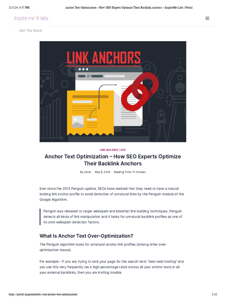 Anchor Text Optimization - How SEO Experts Optimize Their Backlink Anchors - InspireMe Labs ...