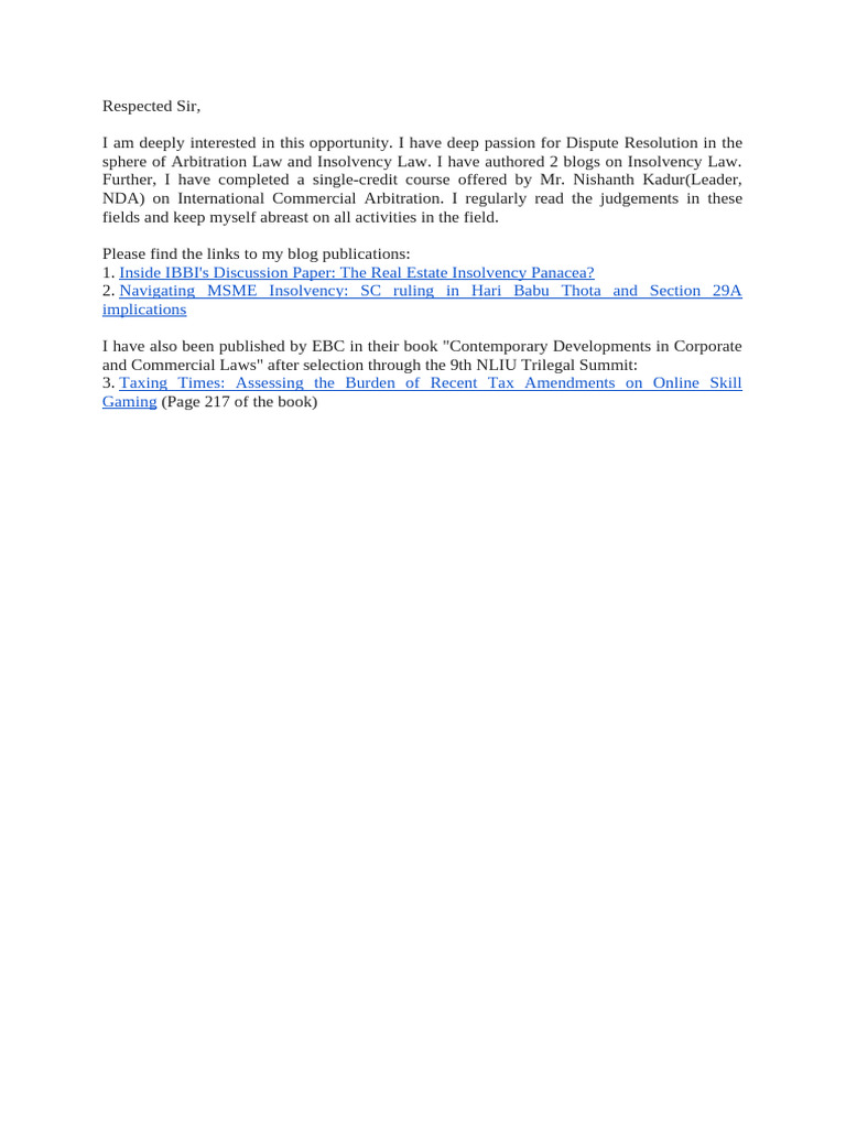 Application For RA | PDF