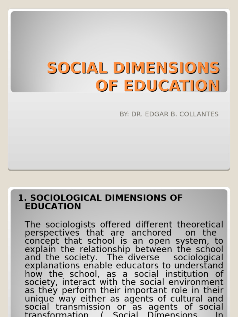 Social Dimension of Education 3 | PDF | Sociology | Liberal Arts Education