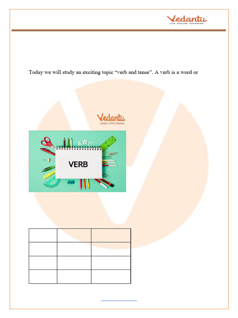 Class 5 Verb and Tense Guide | PDF | Verb | Grammatical Tense
