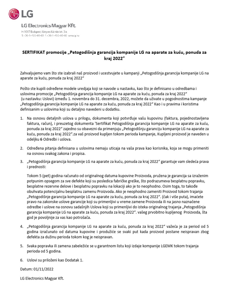 SRB HA 5YWT Certificate 2022 11 | PDF