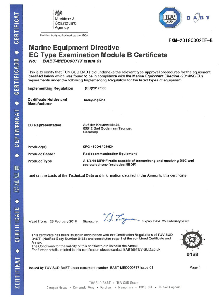 SAMYUNG, MFHF - SRG150 - 250DN - Module-B1 | PDF