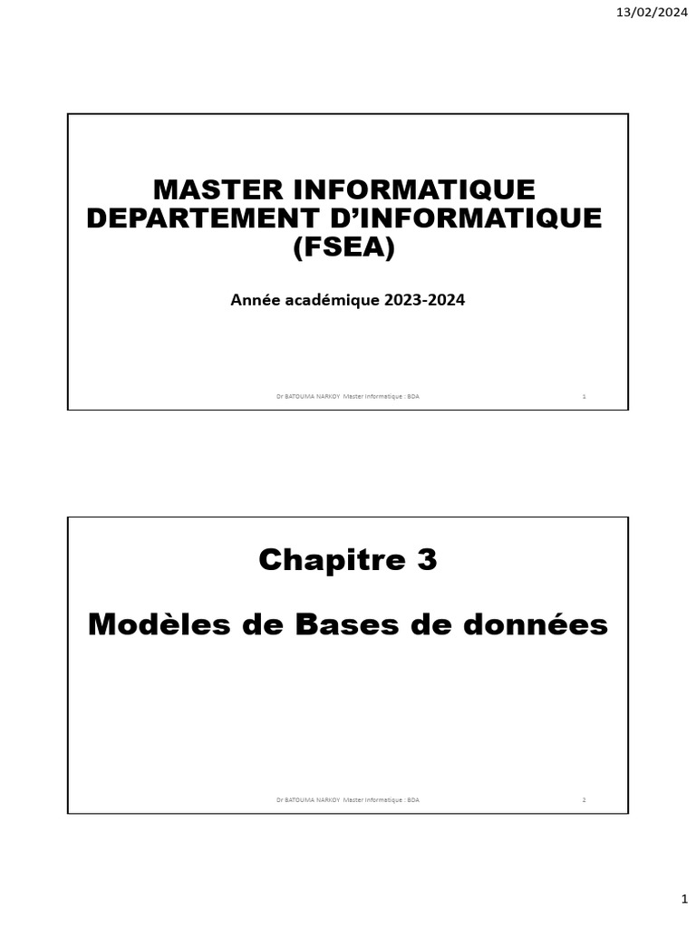 Modèles de Bases de Données en Informatique | PDF | Big data | Bases de ...