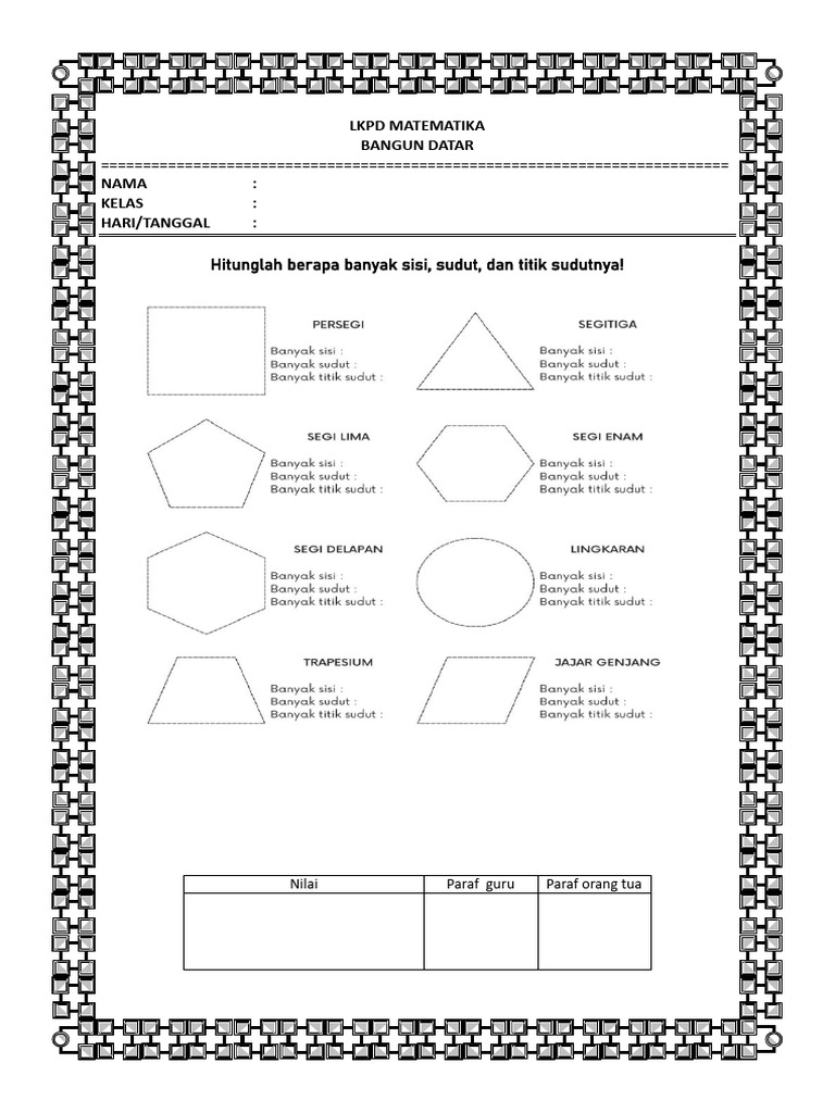 LKPD Matematika Bangun Datar | PDF