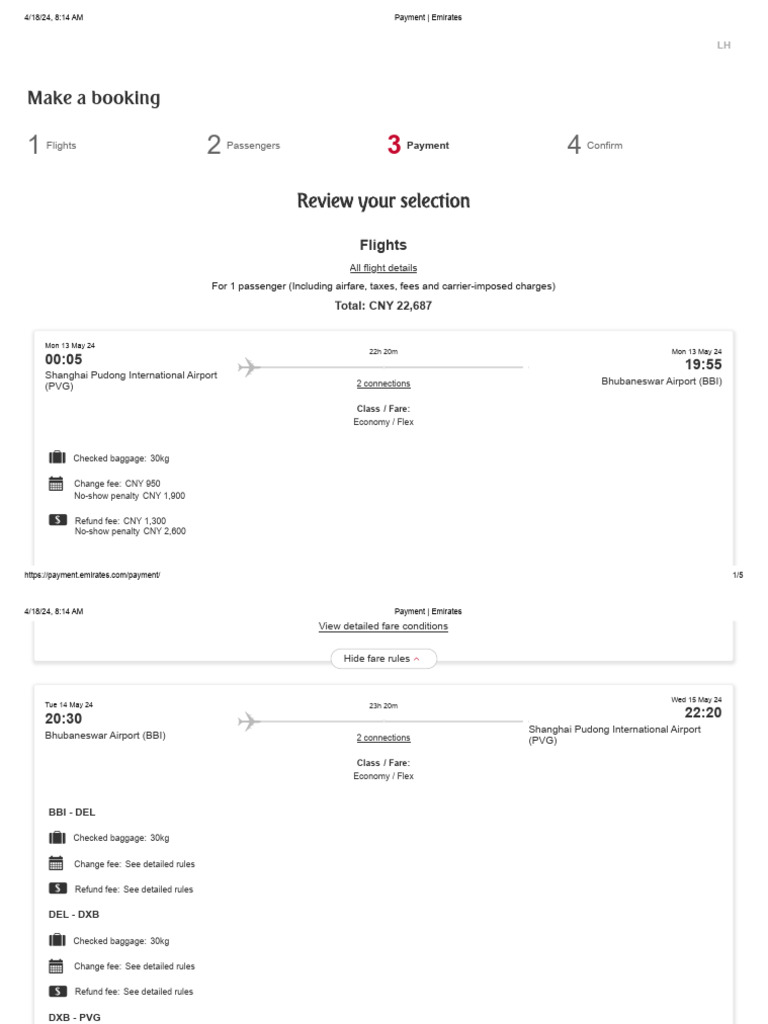 Payment - Emirates | PDF | Fare | Fee