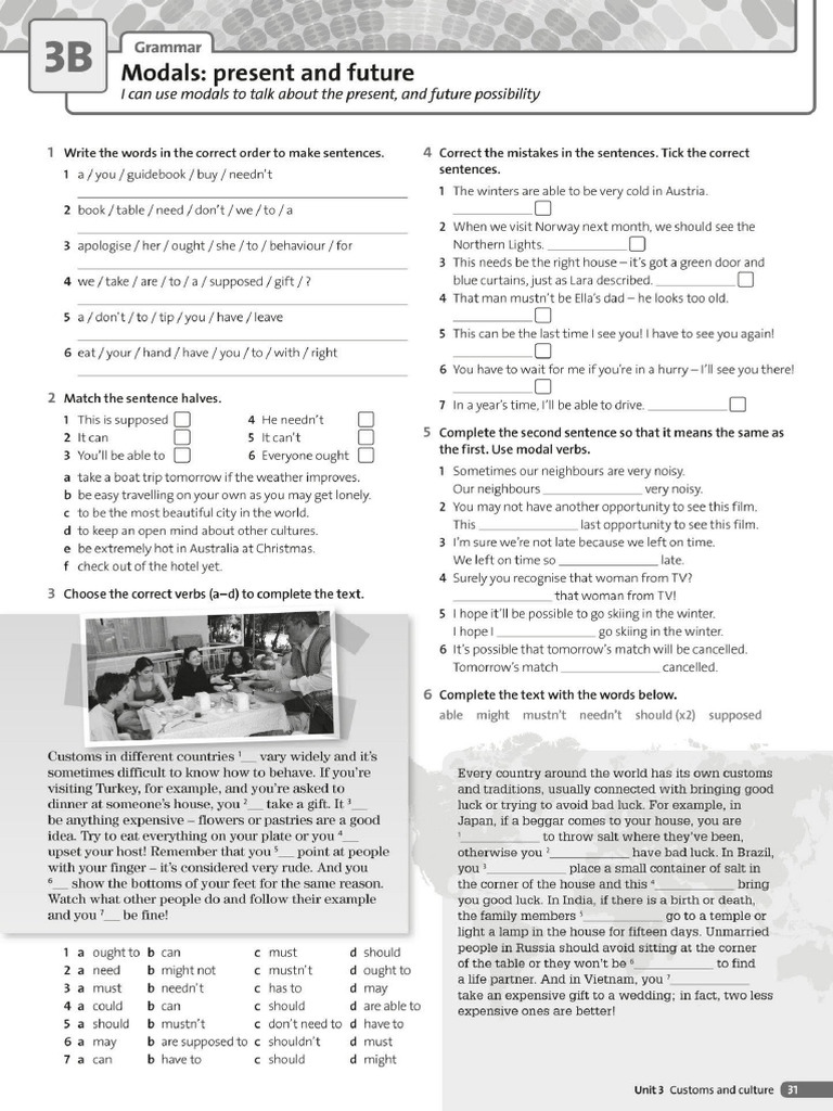 B13-Elearning - Unit 3BD - Grammar-Workbook | PDF