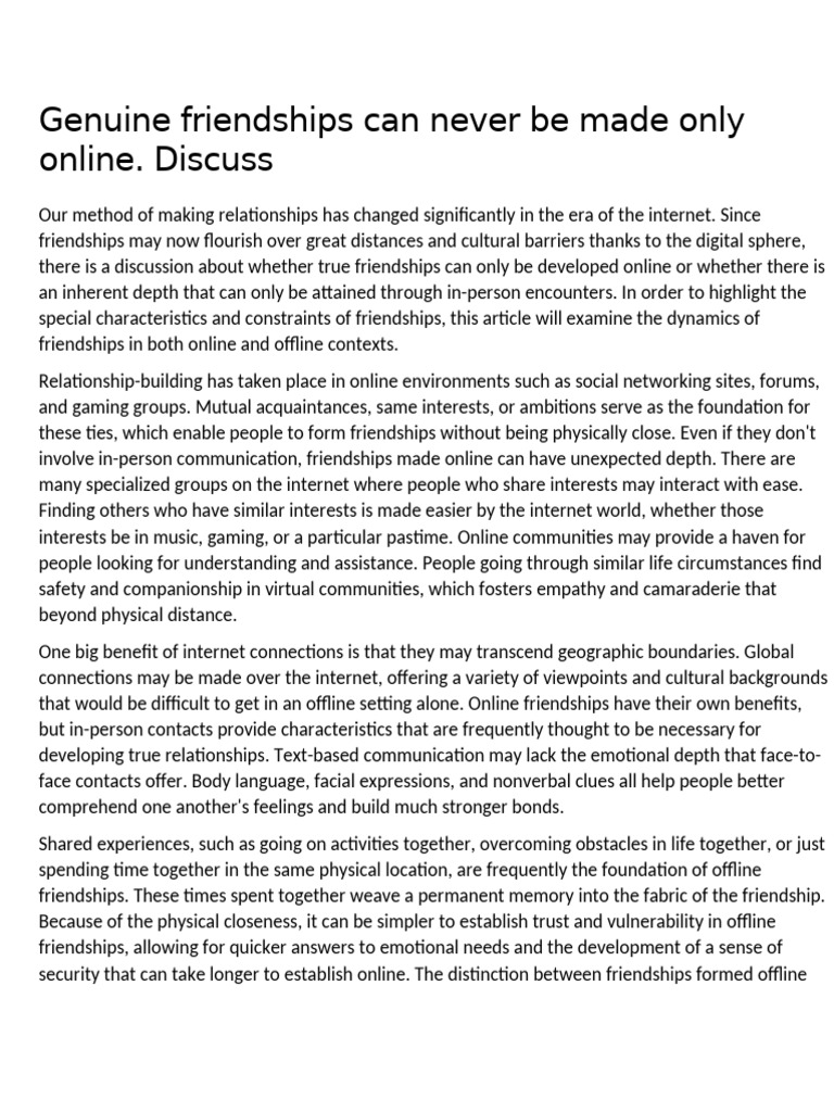 English Essay | PDF | Friendship | Body Language