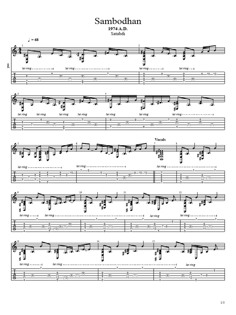 Sambodhan 1974 Music Sheet | PDF
