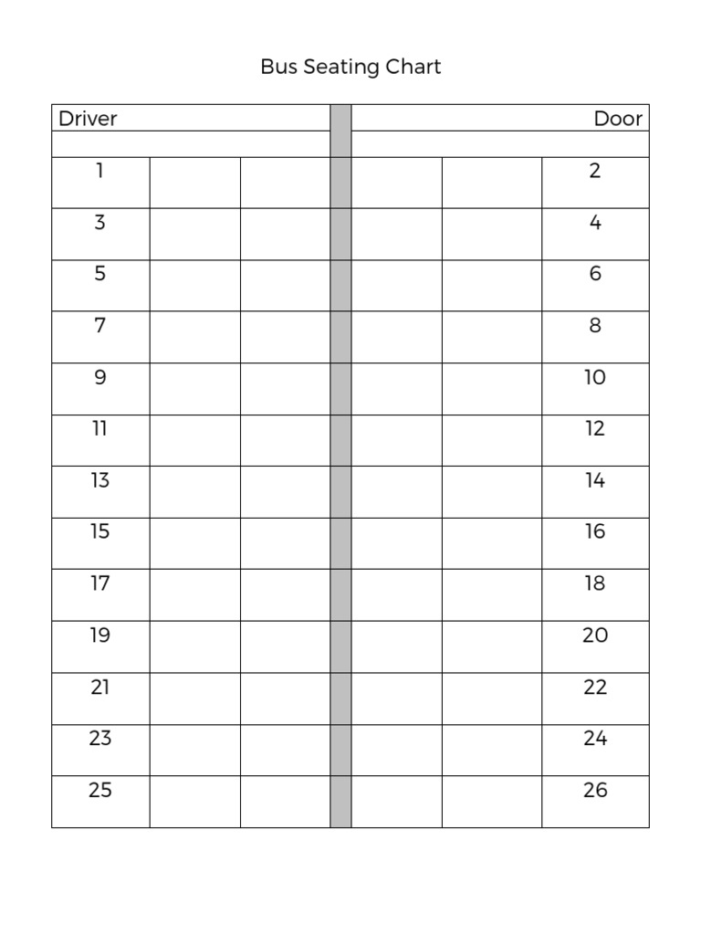 Bus Seating Chart 2020 | PDF