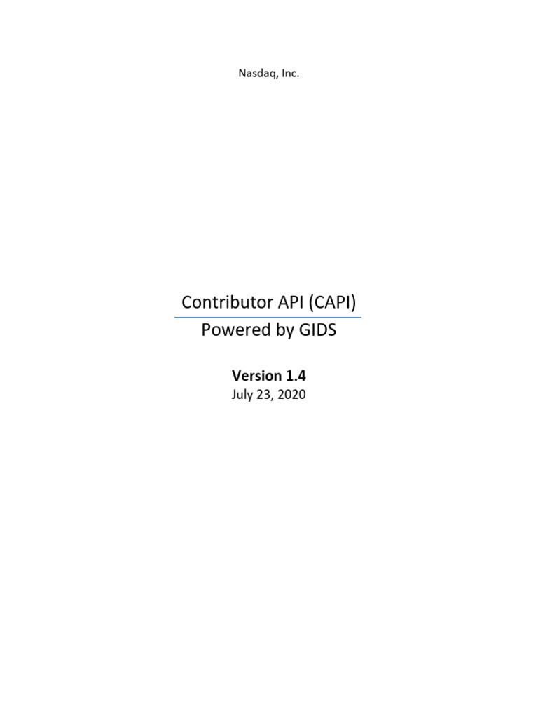 CAPI Specification | PDF | World Wide Web | Internet & Web