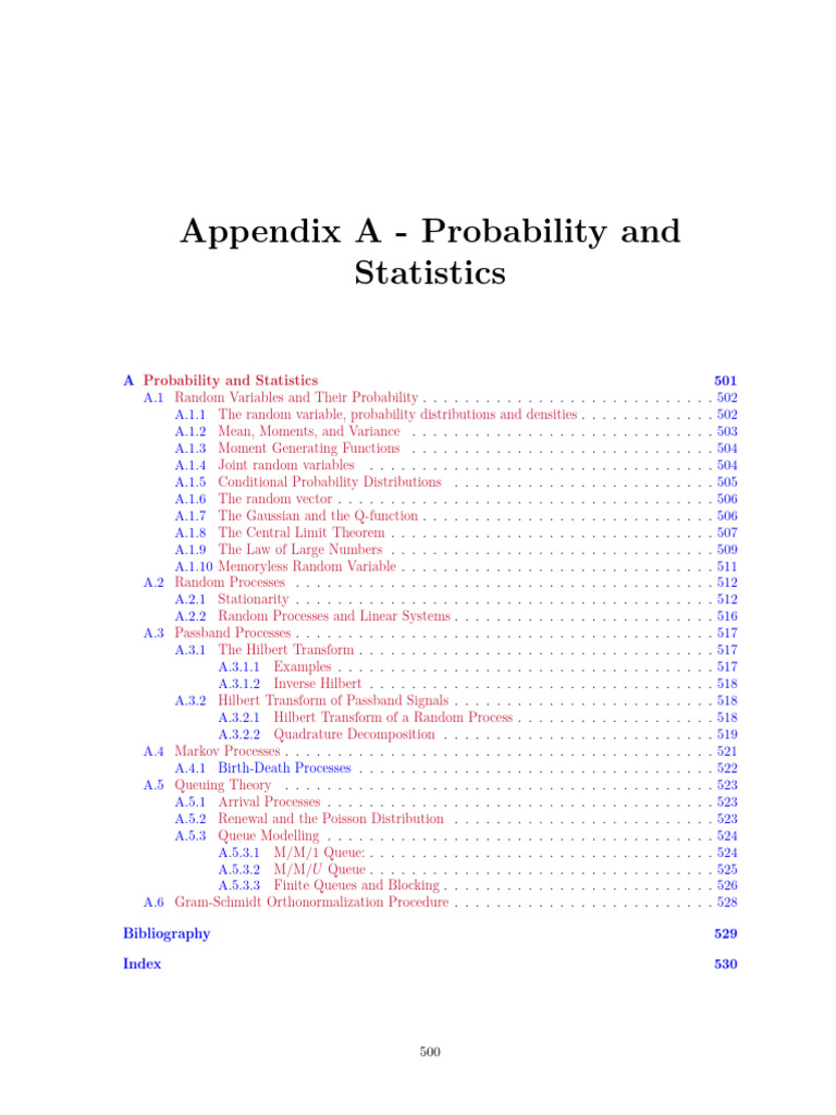 AppendixA Probability and Statistics | PDF | Probability Distribution | Probability Density Function
