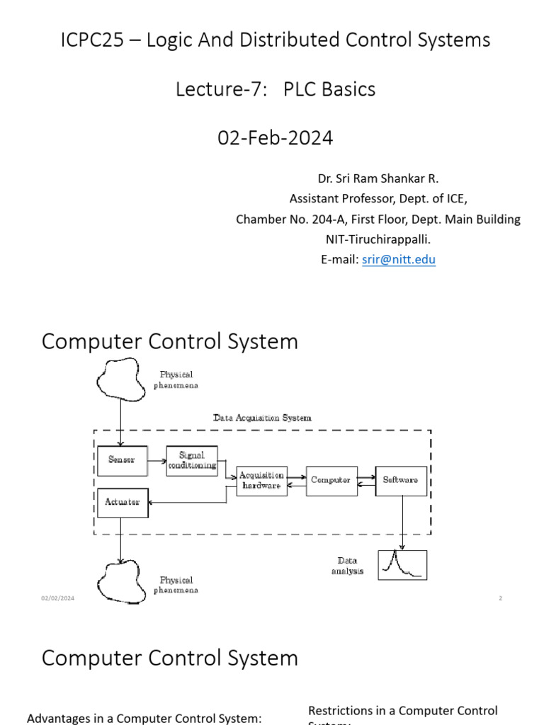 Lecture 7 PLC Basics 02 Feb 24 | PDF | Programmable Logic Controller ...