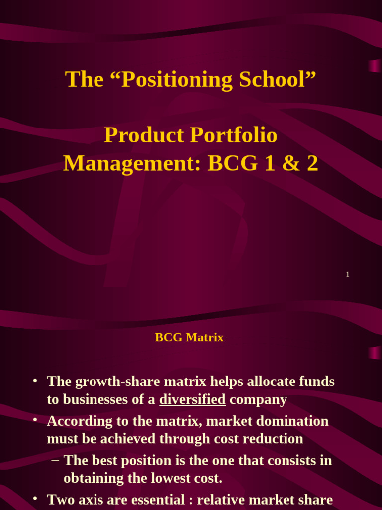 BCG 1 & 2 Portfolio Management Matrix | PDF | Investing | Competitive Advantage