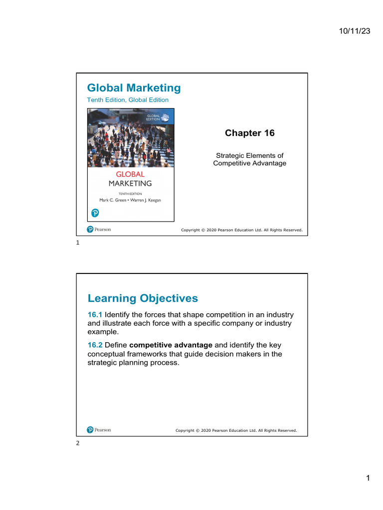 MKT 309 Chapter 16 Slides | PDF | Competitive Advantage | Marketing Strategy