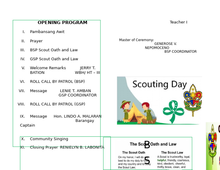 OPENING PROGRAM BSP | PDF