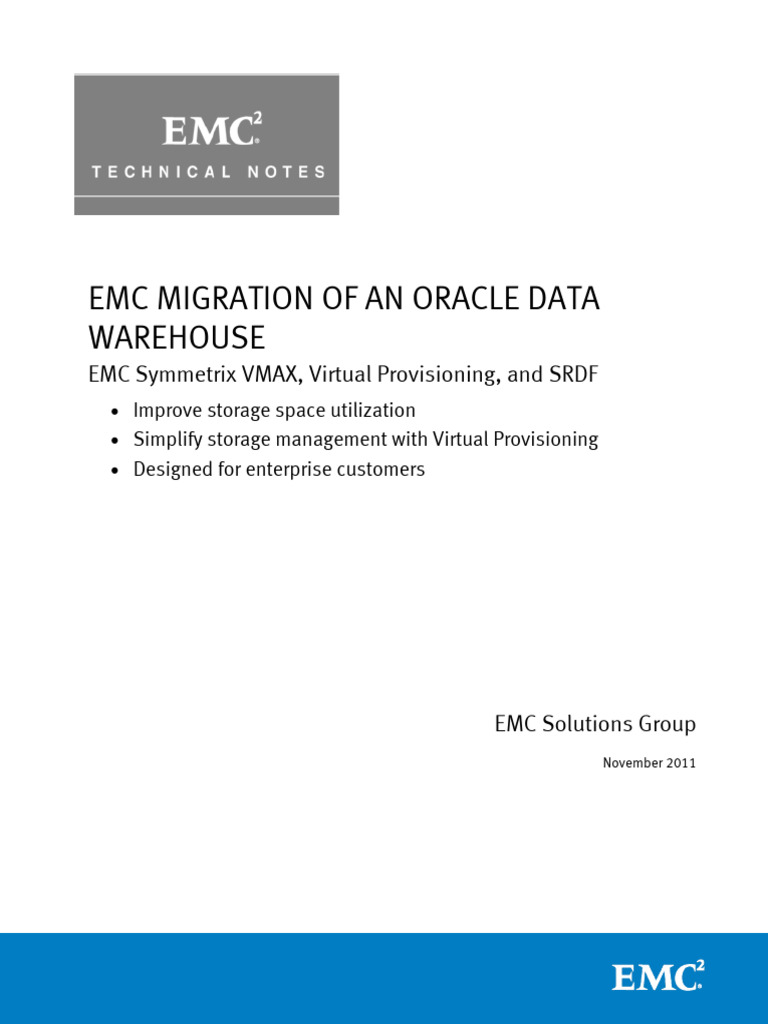 h8870 Emc Migration Oracle DWSRDF Technote | PDF | Databases | Computer Data Storage