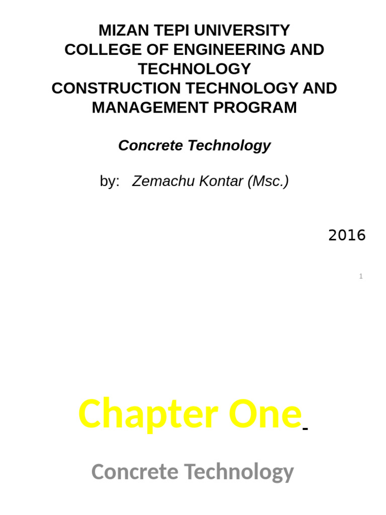 Chapter1 Introduction To Concrete Technology | PDF | Concrete | Construction Aggregate