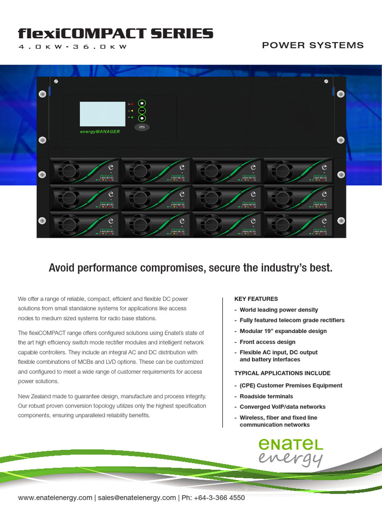 Enatel FlexiCOMPACT Datasheet | PDF | Rectifier | Customer Premises ...