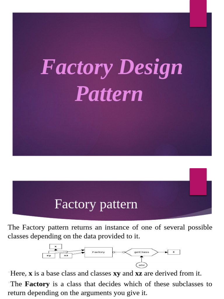 Factoty Design Pattern | PDF | Class (Computer Programming) | Inheritance (Object Oriented ...