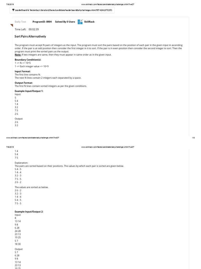 Sort Pairs by Position in C Code | PDF | Computer Programming | Computing