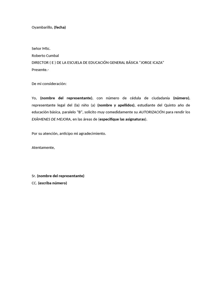 Solicitud Del Director | PDF