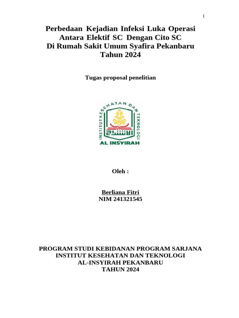Infeksi Luka Operasi: Elektif vs Cito SC | PDF