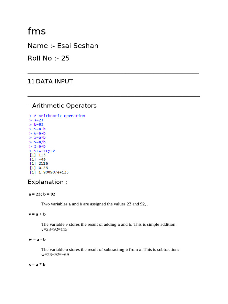 Esai Seshan FMS Practical Final Submission | PDF | Logarithm | Function (Mathematics)