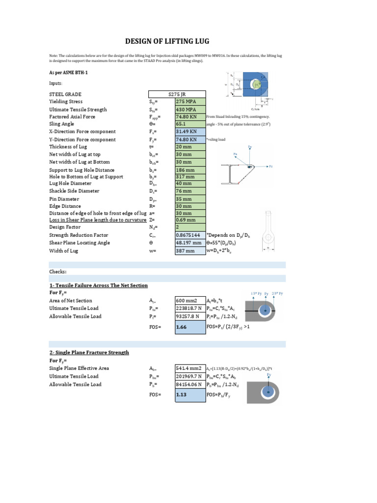 Lug Design 2 | PDF | Strength Of Materials | Deformation (Mechanics)