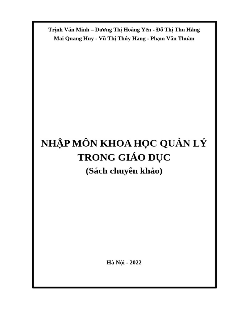 Giáo Trình KHQLGD | PDF